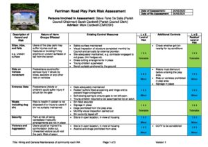 Spaldwick Play Park- Risk Assessment – Spaldwick Parish Council